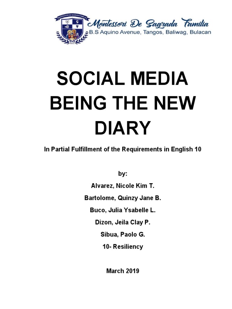 Social Media Being The New Diary | PDF