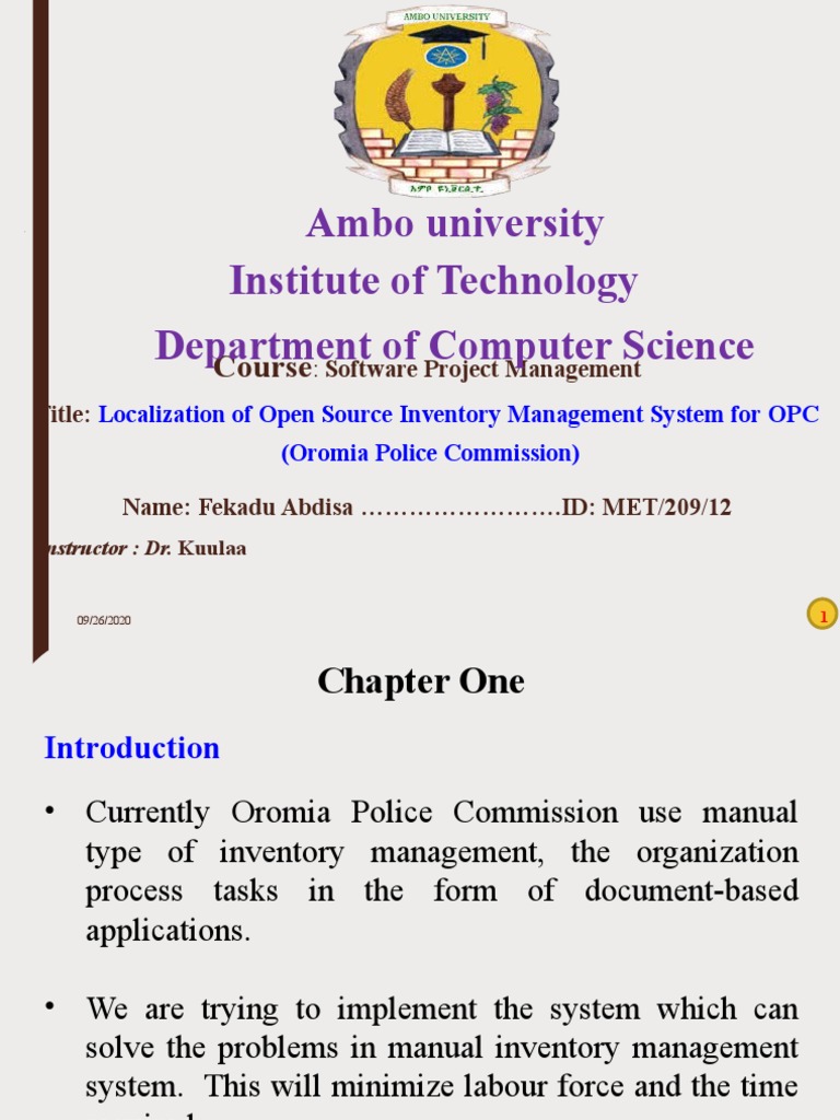 Ambo University Institute of Technology Department of Computer Science ...