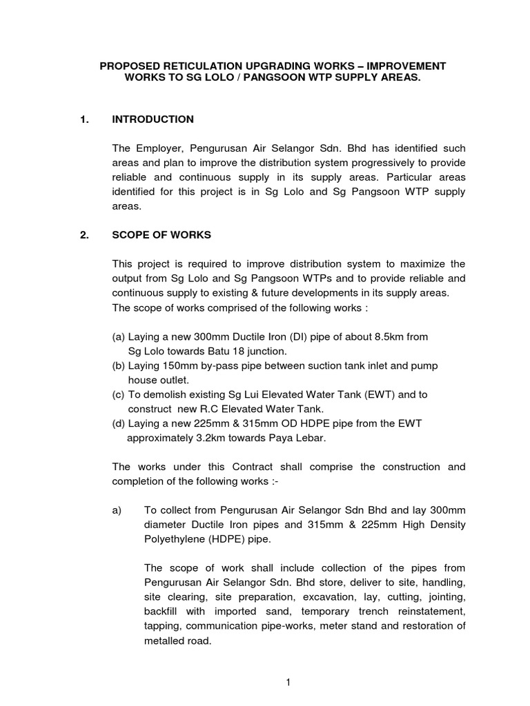 Scope of Works SG Lolo | PDF | Computer Aided Design | Pipe (Fluid ...