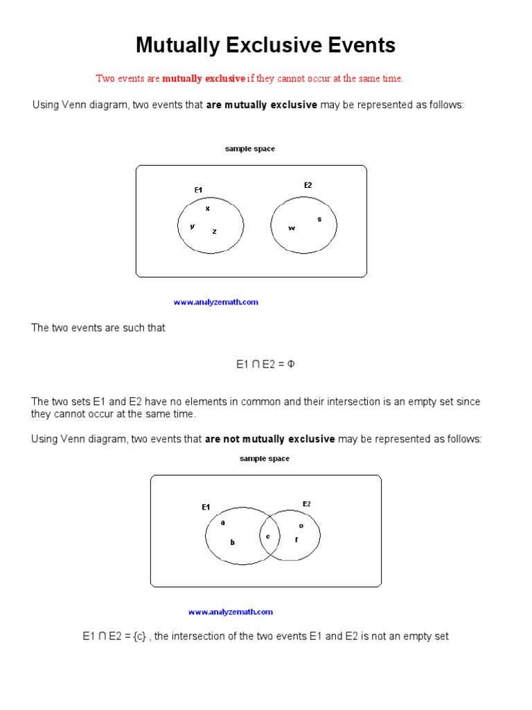 Lecture - Mutually Exclusive Events | PDF | Logic | Teaching Mathematics