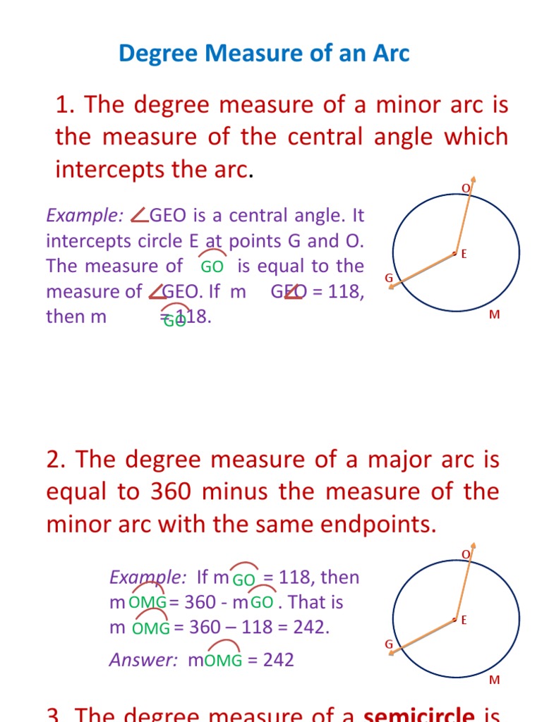 Degree Measure of An Arc | PDF