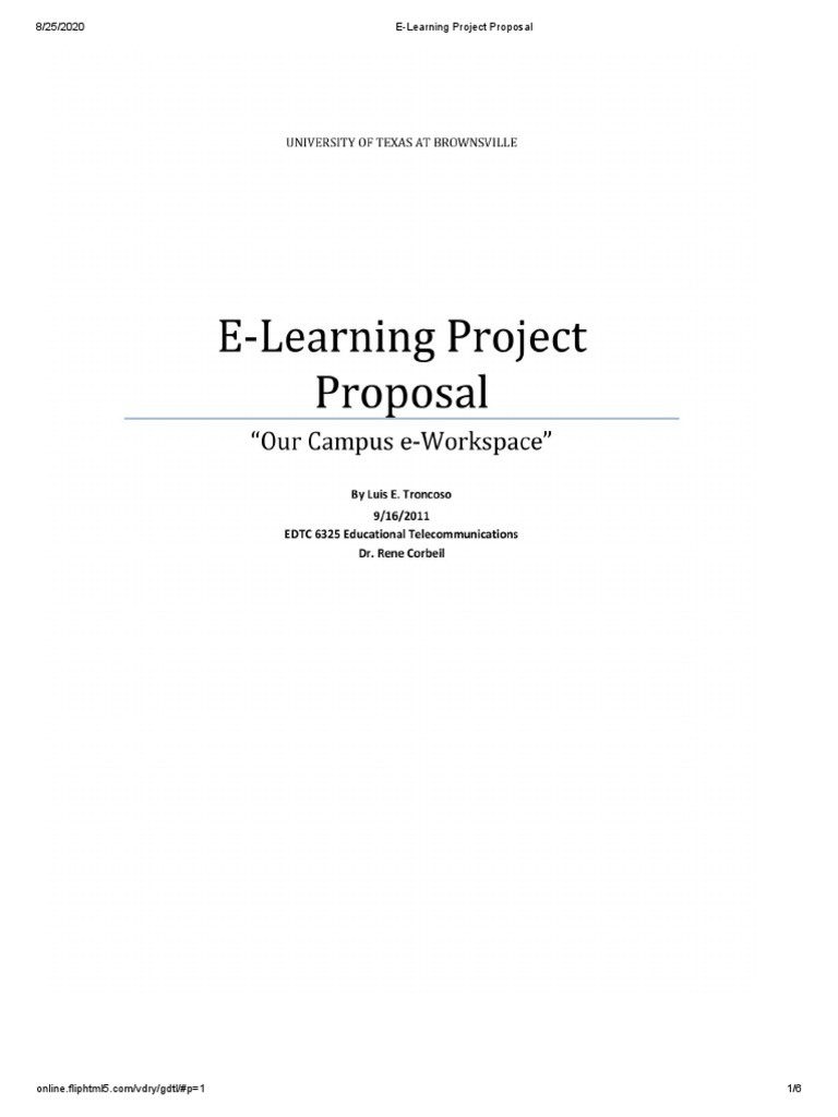 E-Learning Project Proposal PDF | PDF