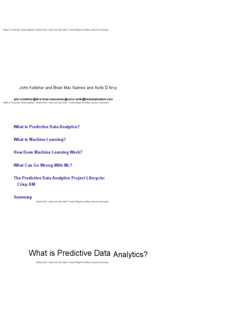BookSlides 1 Machine Learning For Predictive Data Analytics | PDF ...