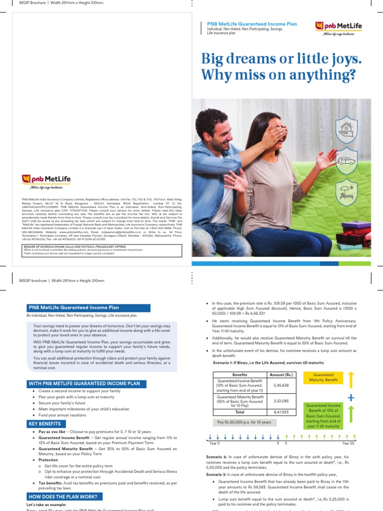 PNB MetLife Guaranteed Income Plan - Brochure - tcm47-63397 | PDF | Met ...