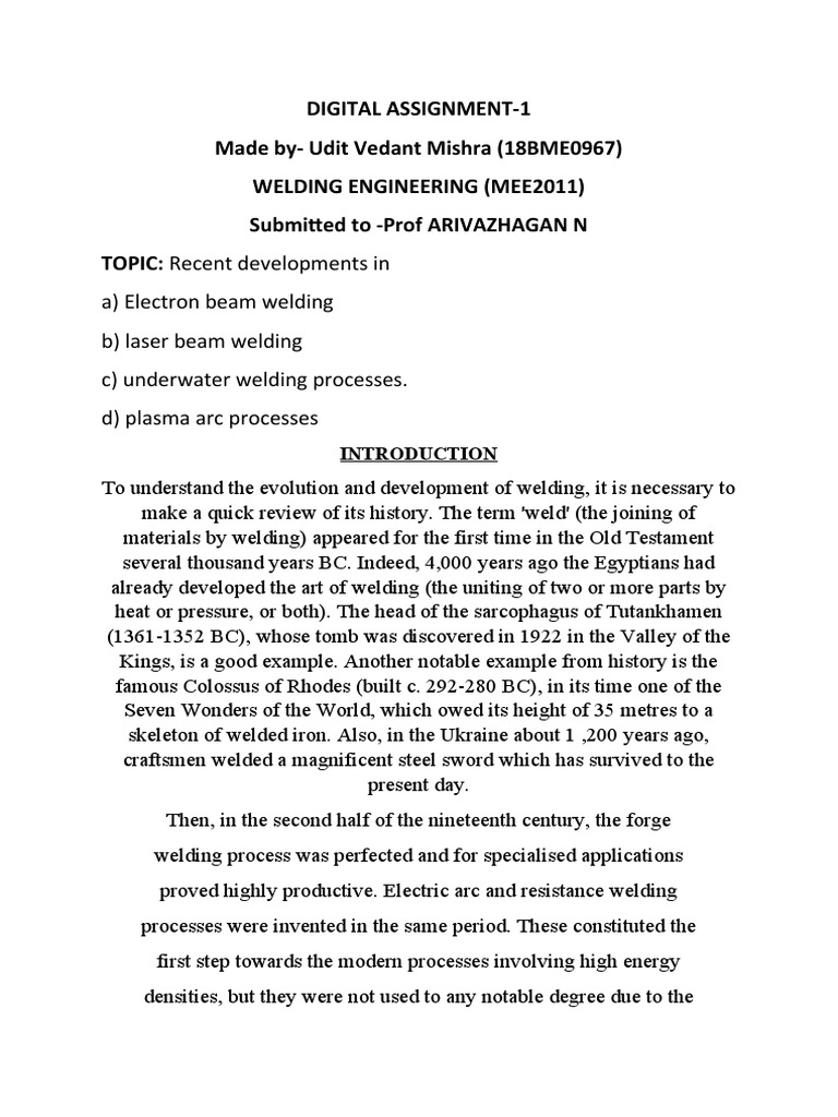 Digital Assignment | PDF | Welding | Construction