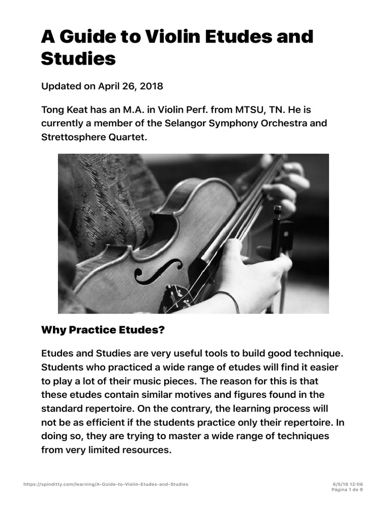 A Guide To Violin Etudes and Studies - Spinditty | PDF | Violin ...