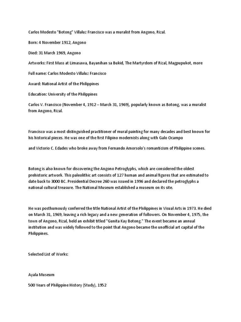 Carlos Modesto-WPS Office | PDF | Philippines | Paintings