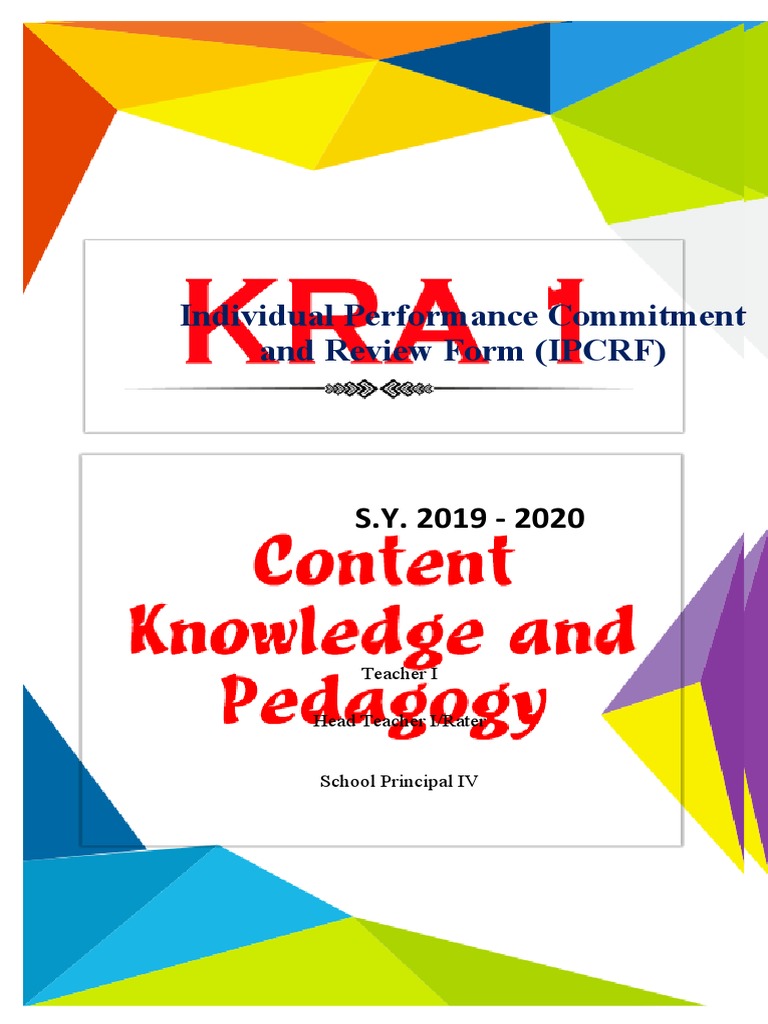 Ipcrf Cover | PDF | Lesson Plan | Educational Assessment