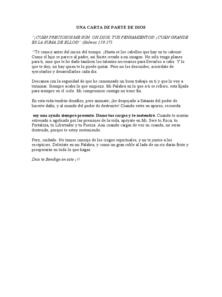 Una Carta de Dios para Ti | PDF