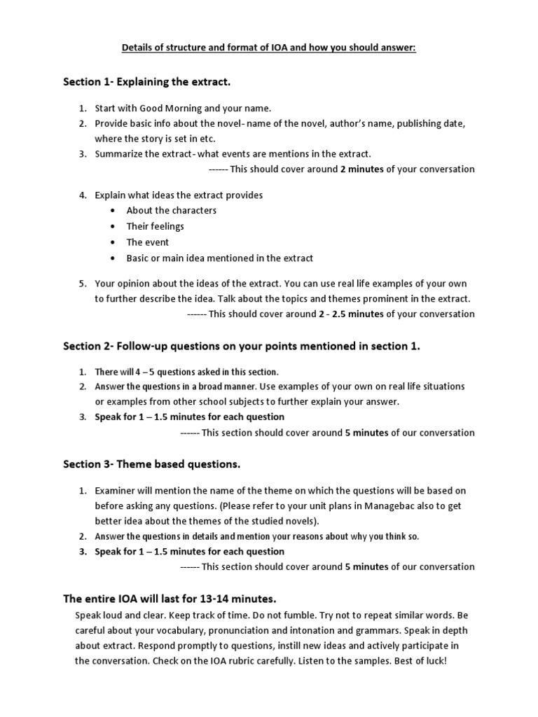 Section 1-Explaining The Extract.: Details of Structure and Format of ...