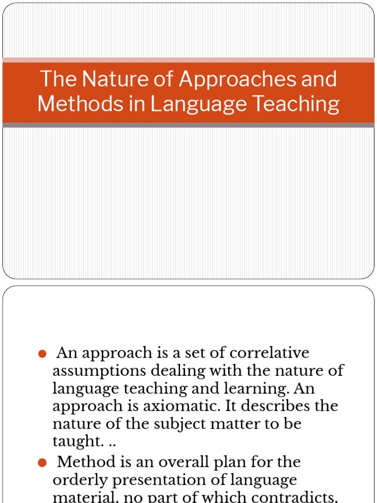 Approach, Method, and Technique PDF | PDF | Language Education | Curriculum