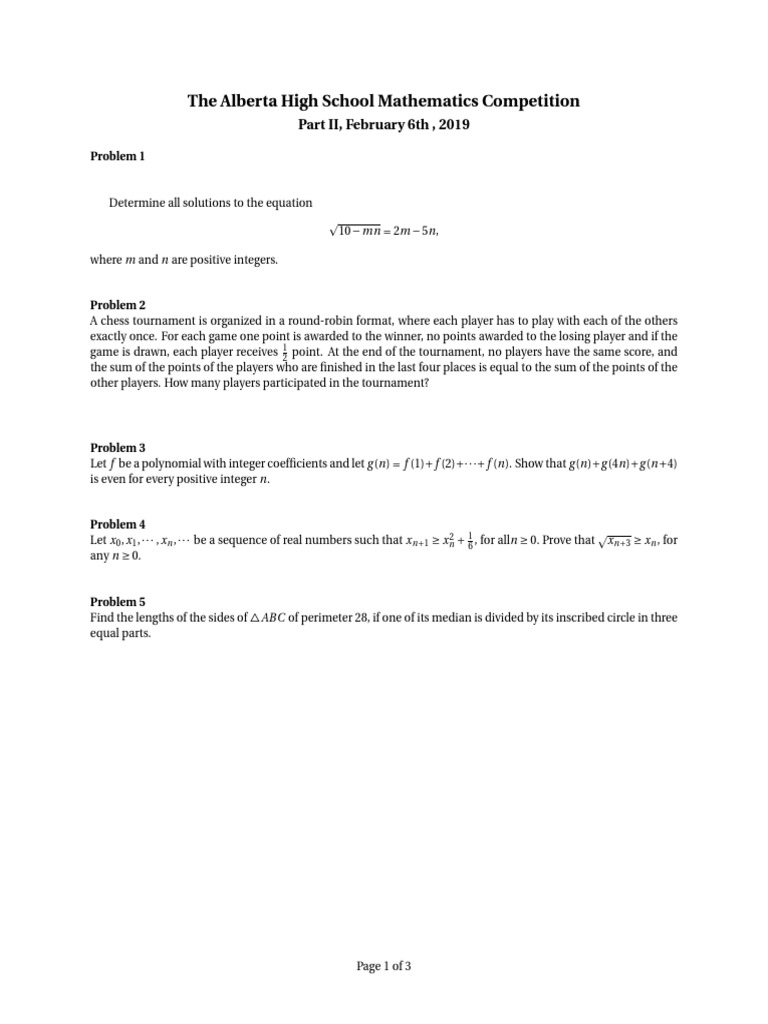 2018-2019-PART II - Questions | PDF