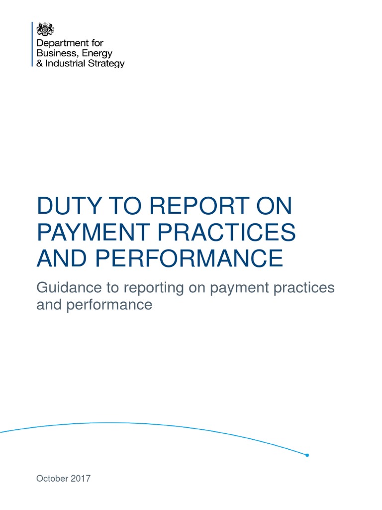 Payment Practices Performance Reporting Requirements Oct 2017 | PDF ...