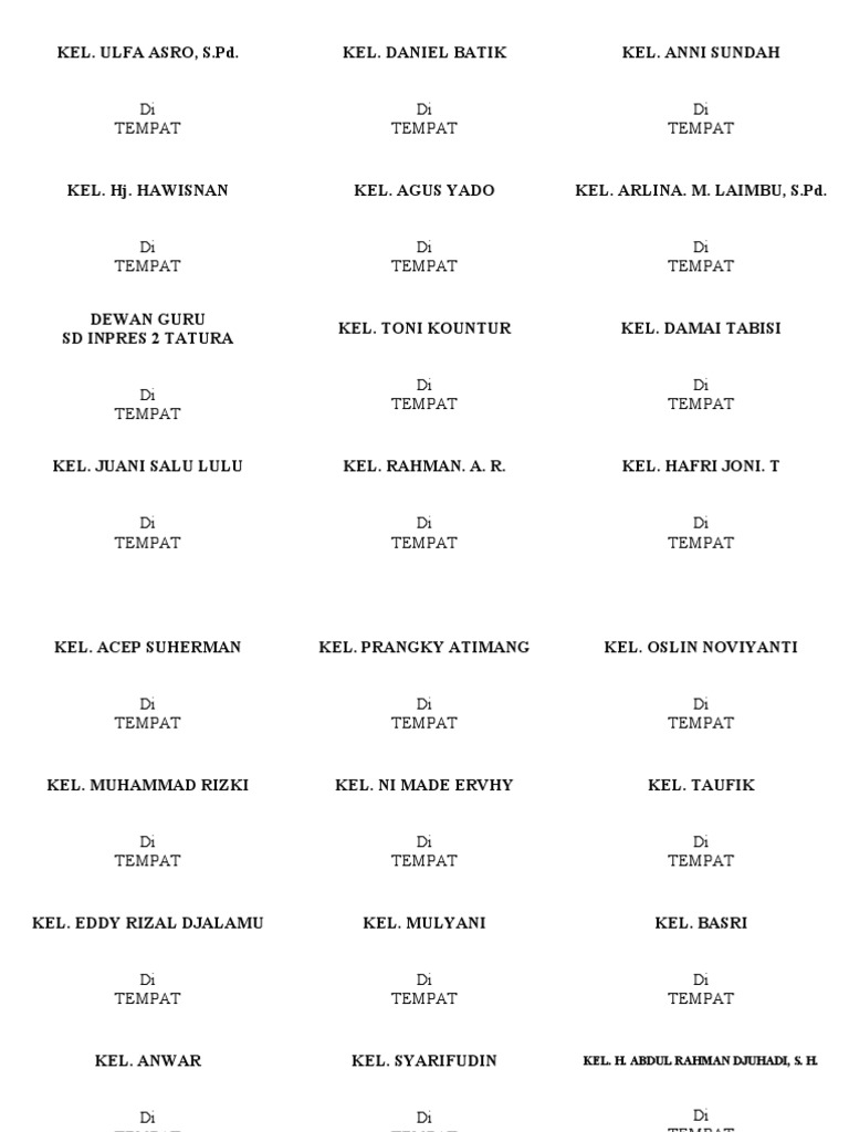 Lebel Undangan Print | PDF