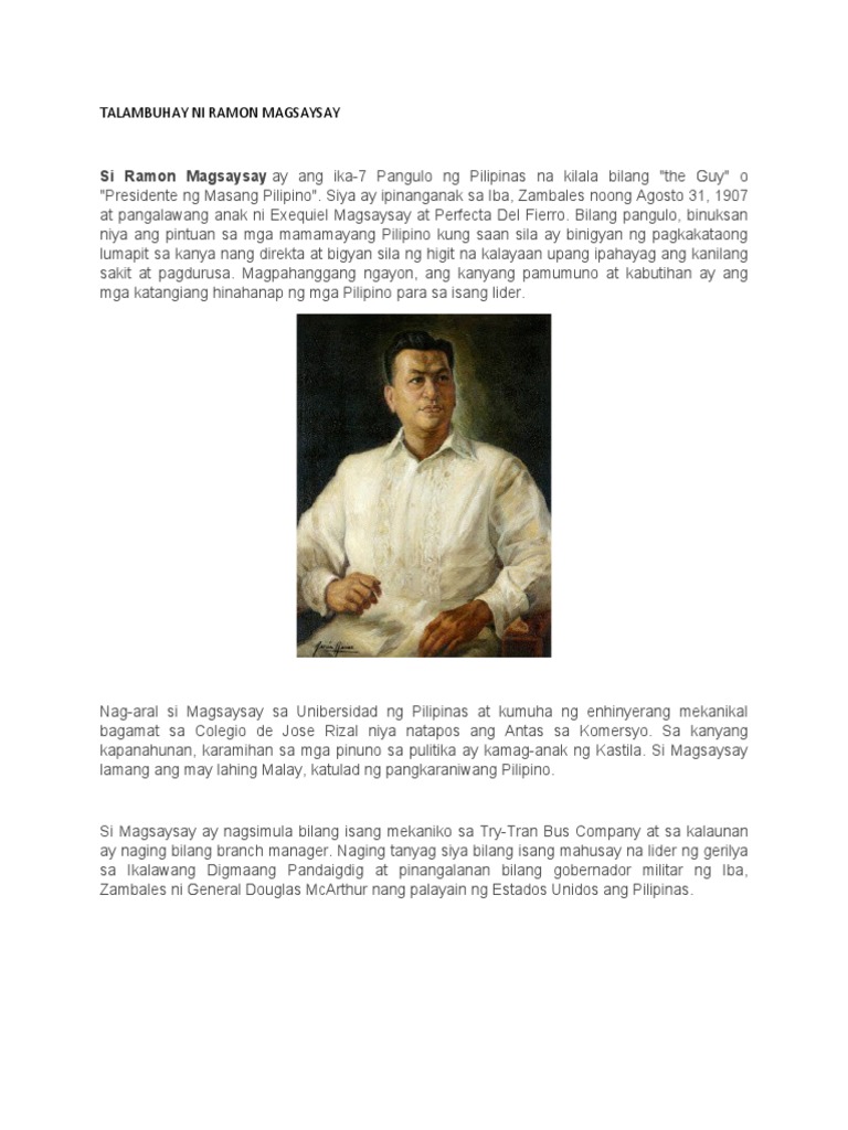 Talambuhay Ni Ramon Magsaysay | PDF