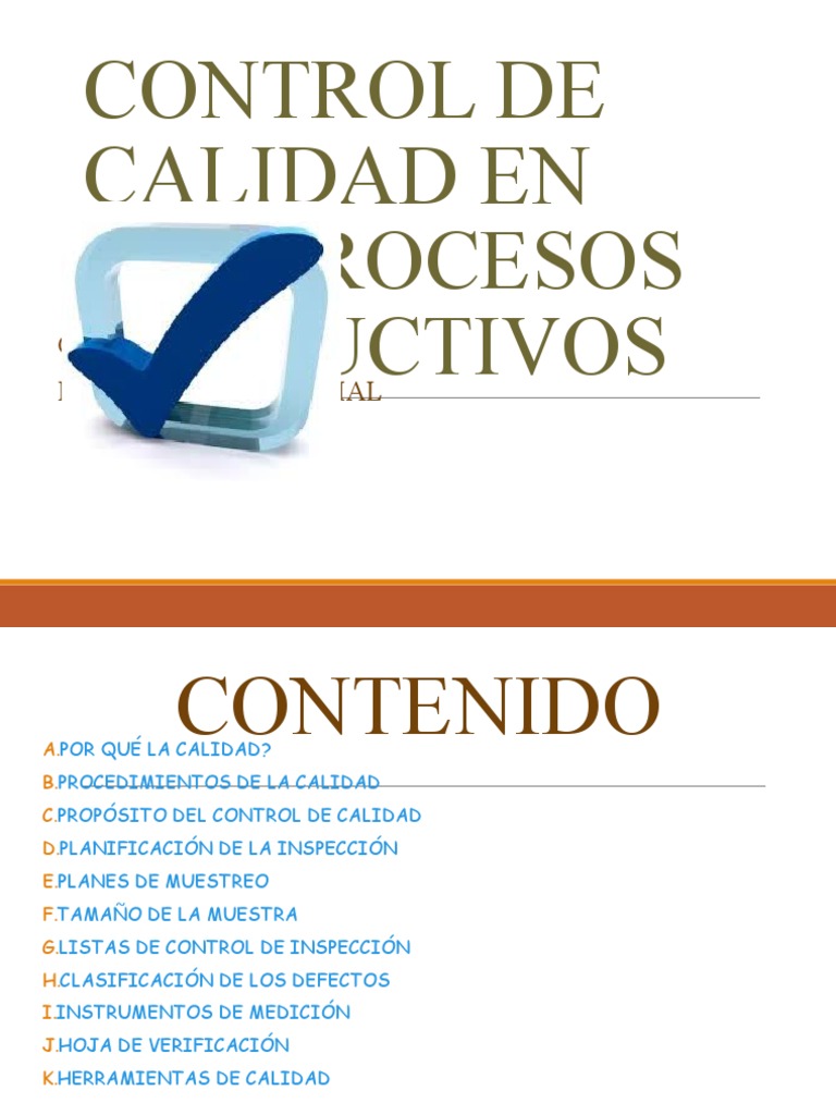 Control de Calidad y Muestreo Efectivo | PDF | Muestreo (Estadísticas ...
