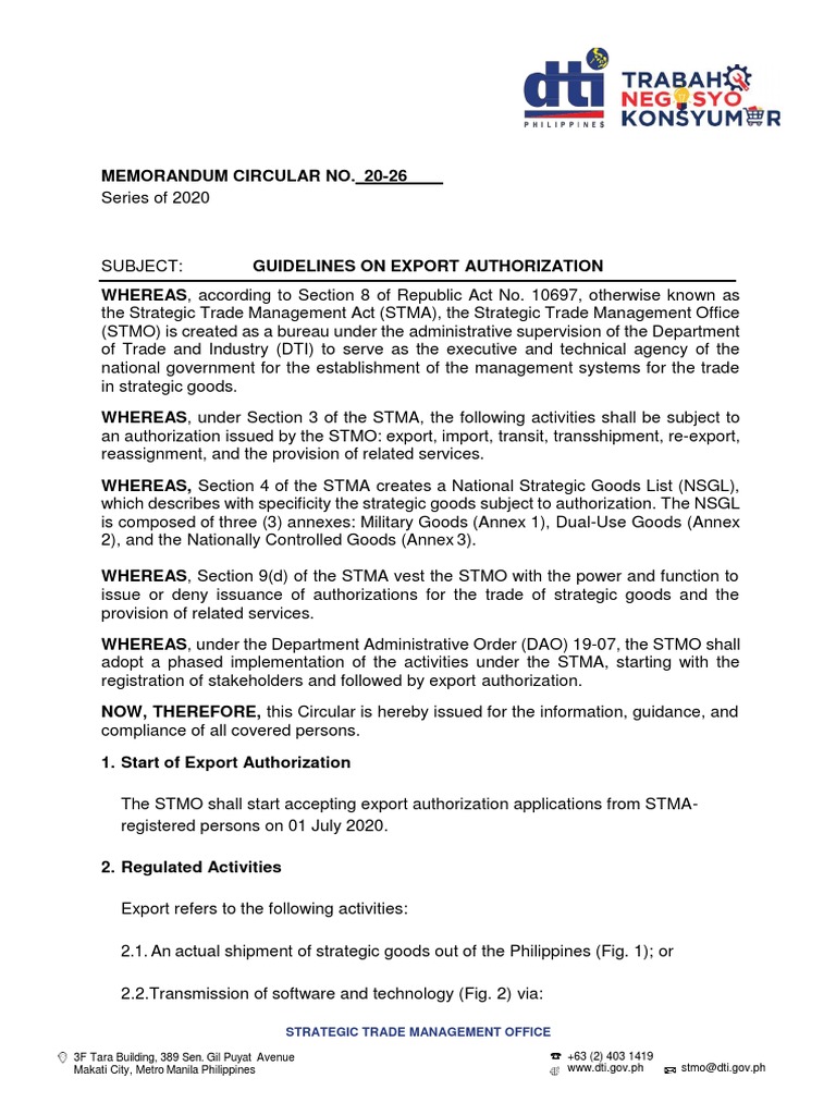 DTI Memorandum Circular No. 20-26 | PDF | Verification And Validation ...