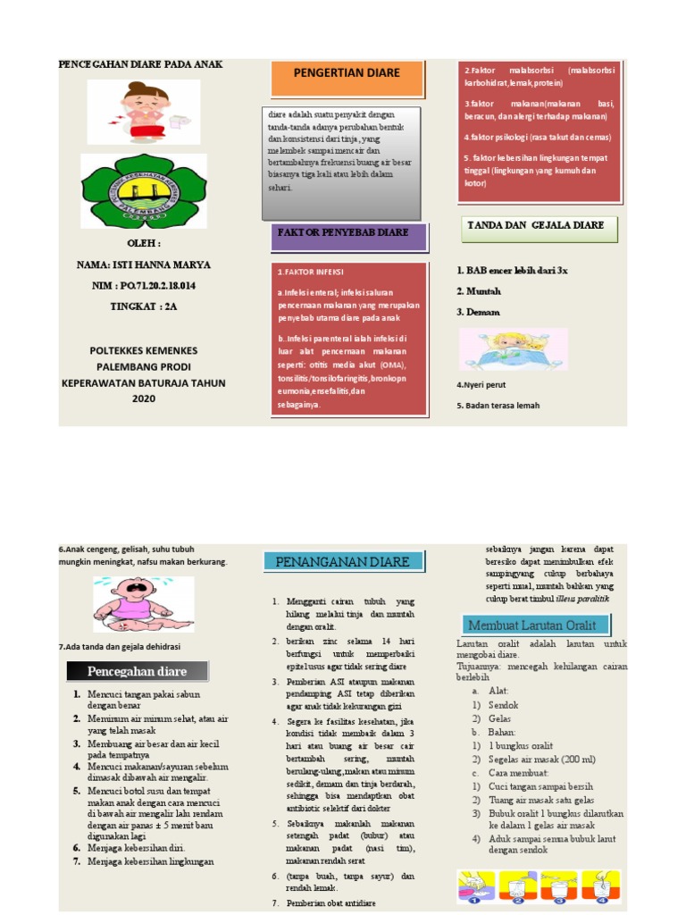 Leaflet Pencegahan Diare Pada Anak | PDF