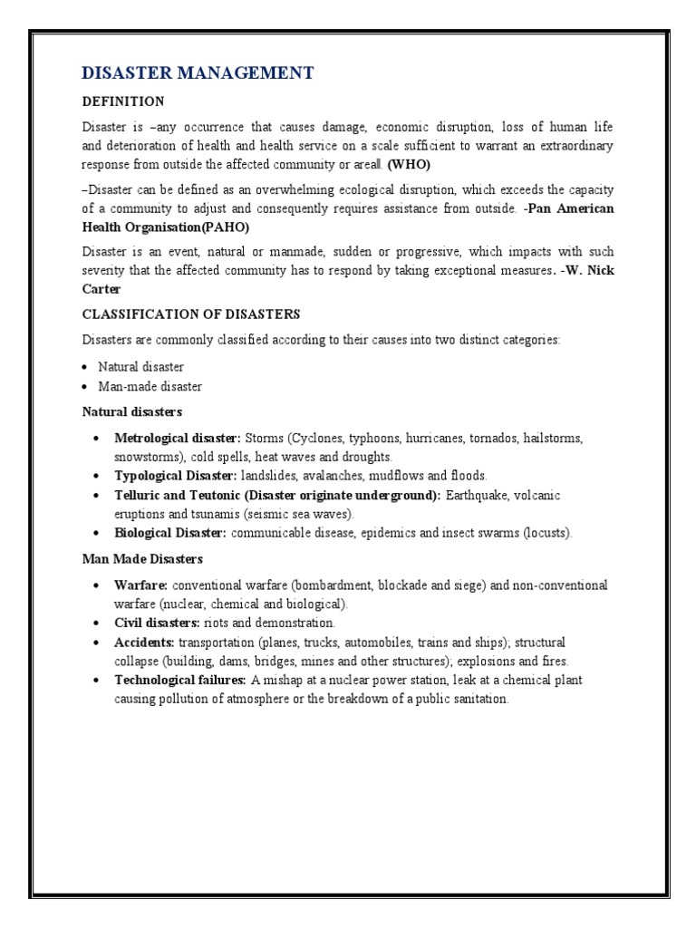 Disaster Management | PDF | Natural Disasters | Emergency Management