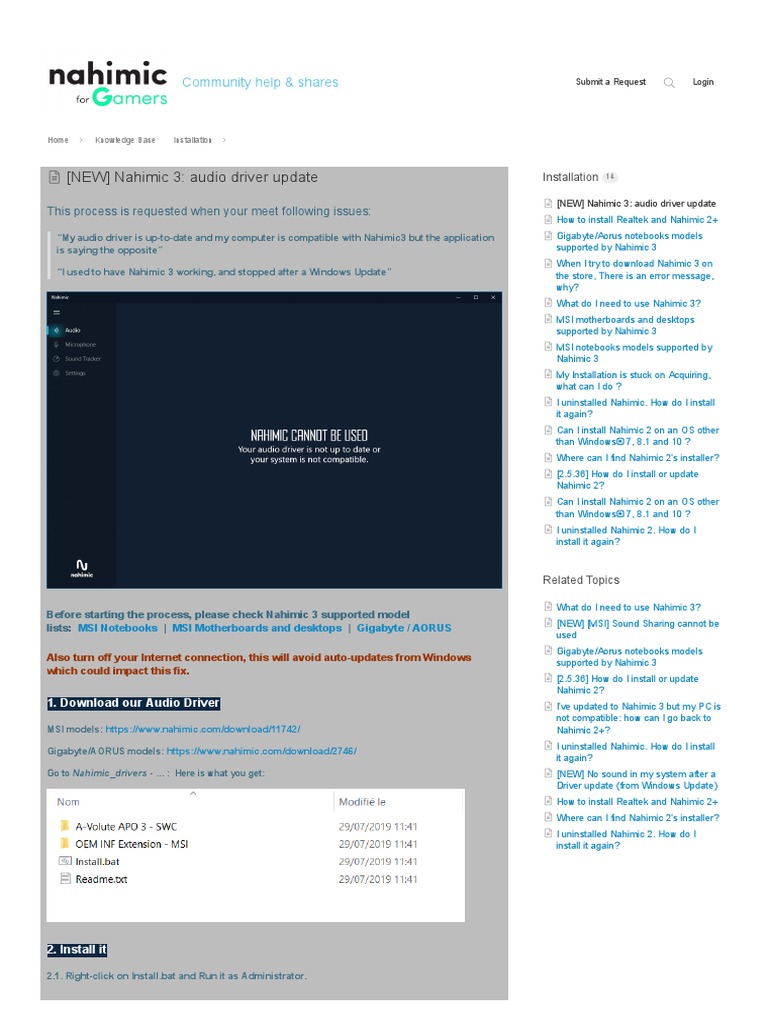 Nahimic 3 - Audio Driver Update | PDF | Microsoft Windows | Laptop