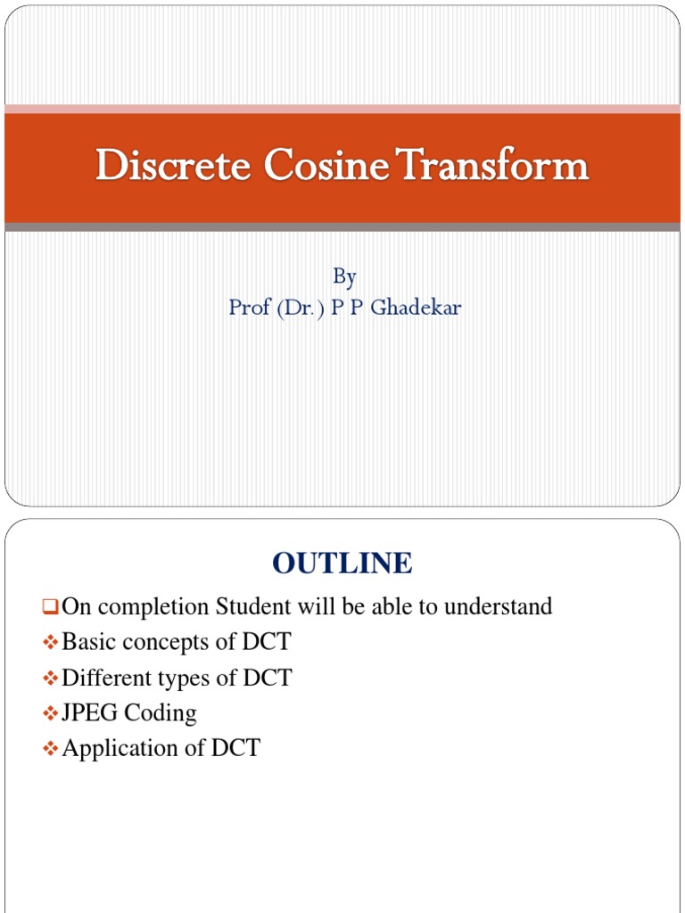 3-Discrete Cosine Transform PDF | PDF | Data Compression | Discrete Fourier Transform