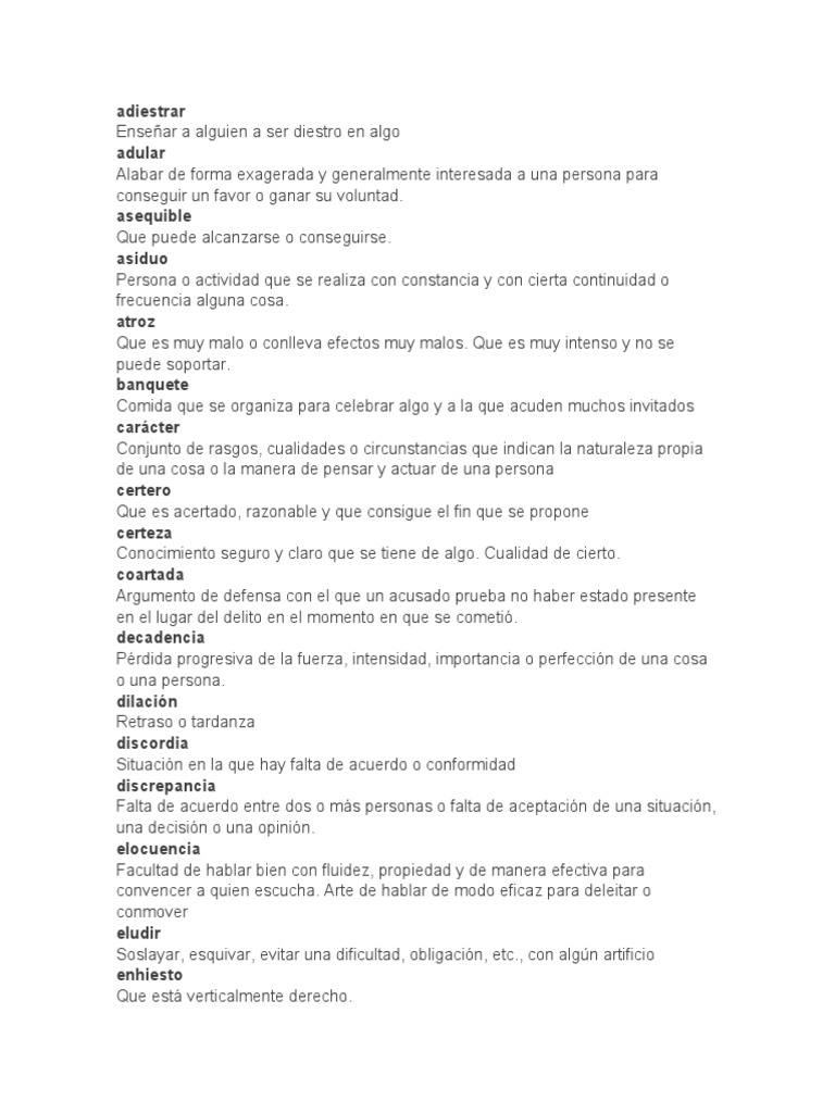 Vocabulario Español Avanzado Pdf Sagrado Lujuria