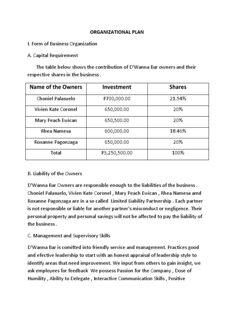 ORGANIZATIONAL Plan Sample | PDF | Employment | Leadership