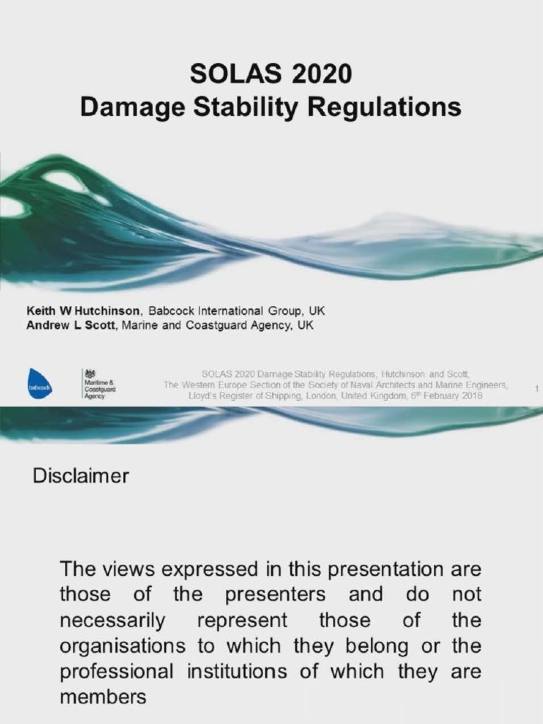 SOLAS 2020 Damage Stability Regulations - A Critical Review | PDF ...