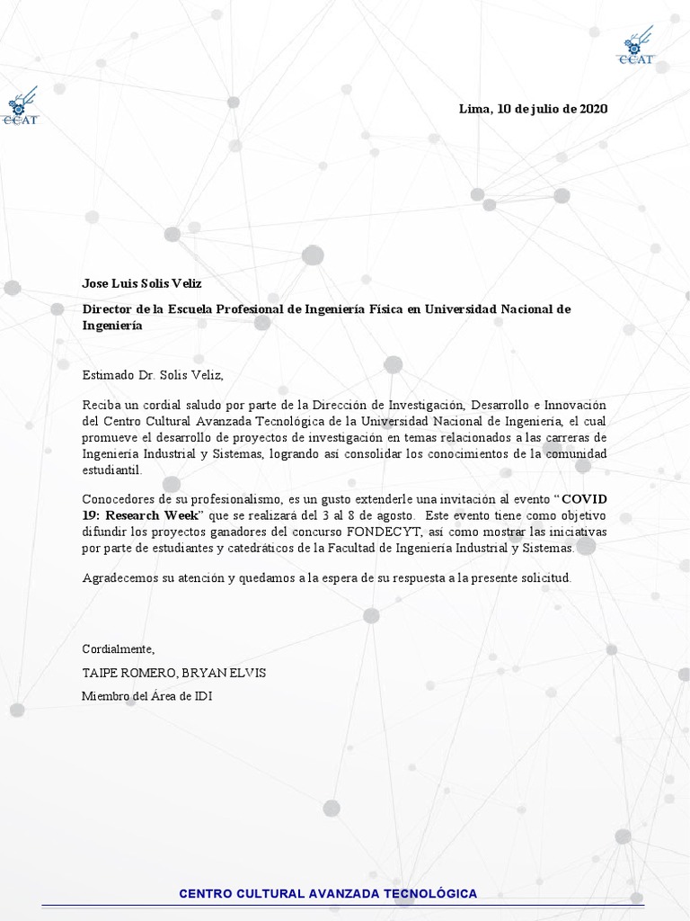 Carta de Invitación | PDF