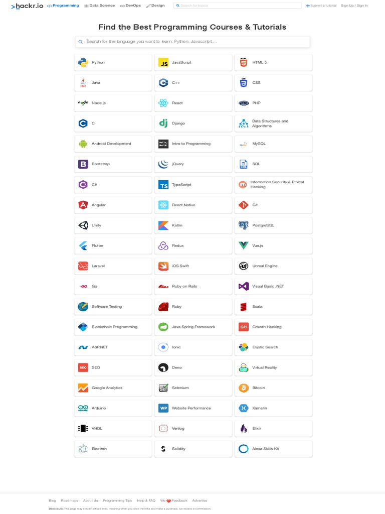 Find The Best Online Programming Courses and Tutorials - Hackr - Io | PDF | Ruby On Rails | Web ...