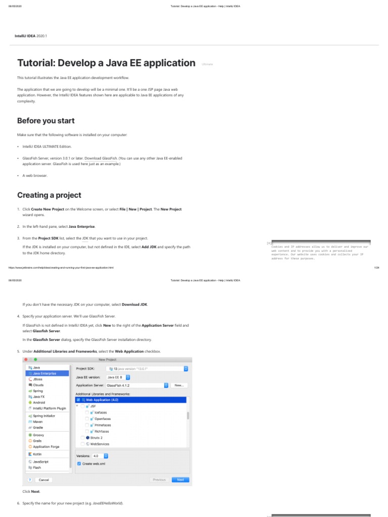 Tutorial - Develop A Java EE Application - Help - IntelliJ IDEA | PDF ...