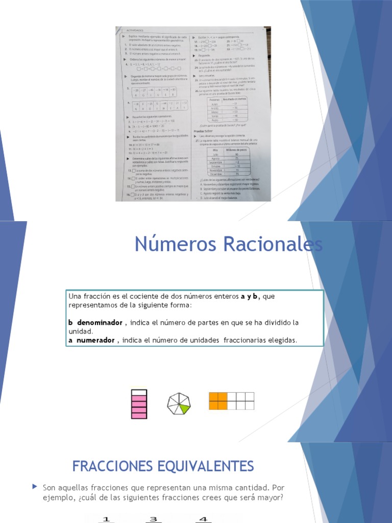 Racionales Fracciones | PDF | Fracción (Matemáticas) | Número racional