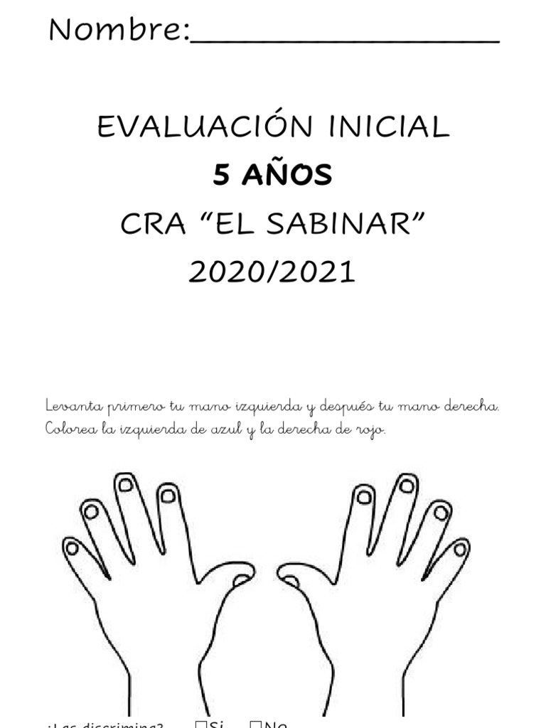 Fichas Evaluación Inicial 5 Años | PDF