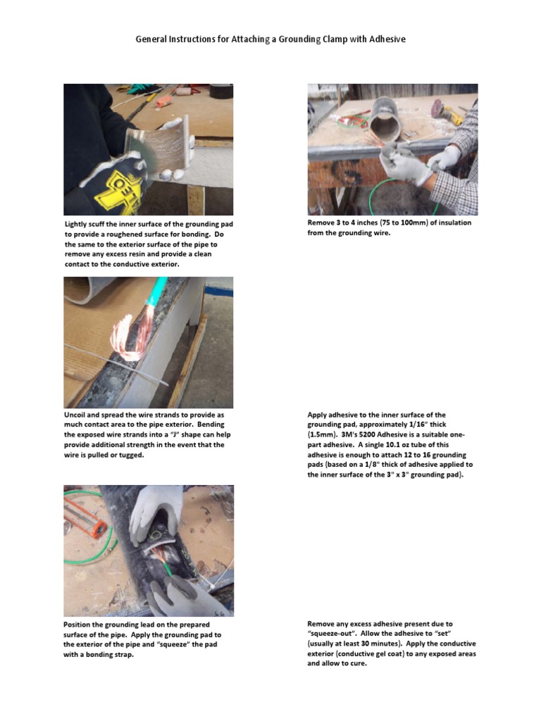 General Instructions For Attaching A Grounding Clamp With Adhesive ...