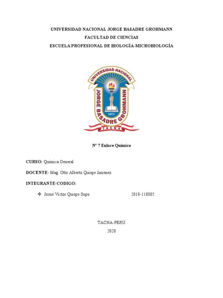 Informe de Enlace Quimico | PDF | Compuestos químicos | Enlace químico Informe de Enlace Quimico | PDF | Compuestos químicos | Enlace químico