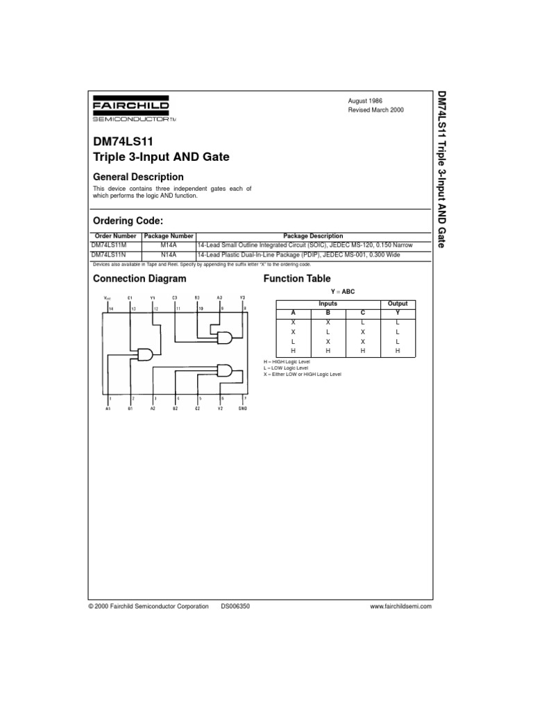 7411 datasheet__www.booknstuff.com__ | Logic Gate | Electronic Design
