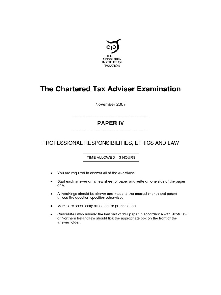 1 - CTA Paper IV | Download Free PDF | Law Of Agency | Taxes