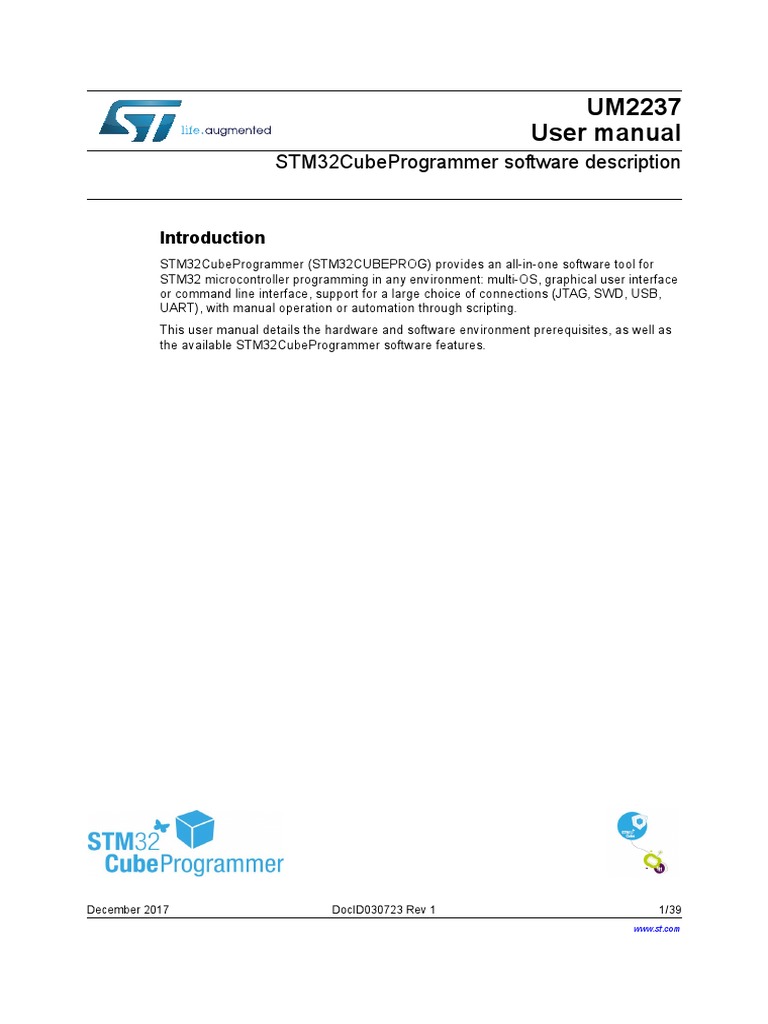 UM2237 STM32CubeProgrammer Software Description | Download Free PDF ...