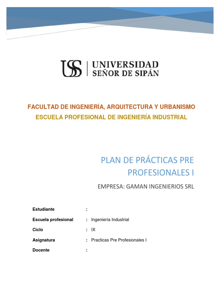 Modelo de Plan de Practicas | PDF | Logística | Ingeniería