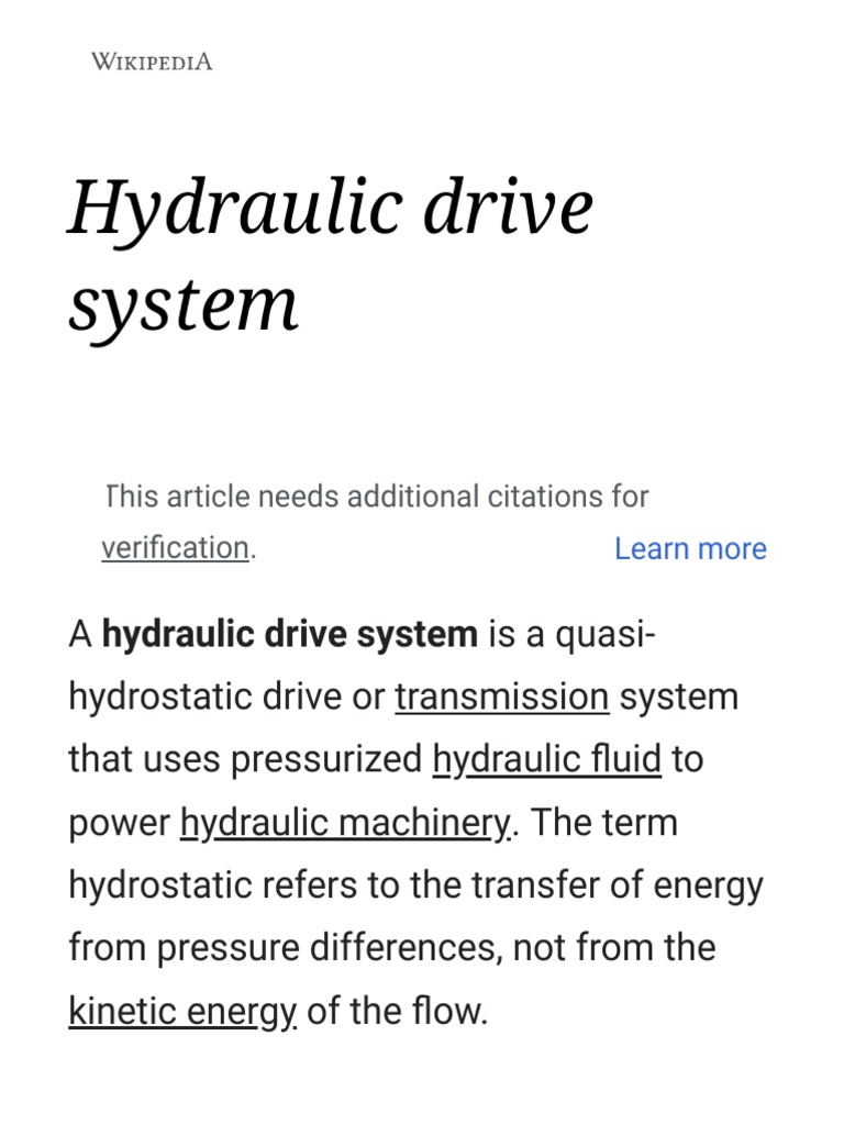 Hydraulic Drive System Overview | PDF | Machines | Mechanical Engineering