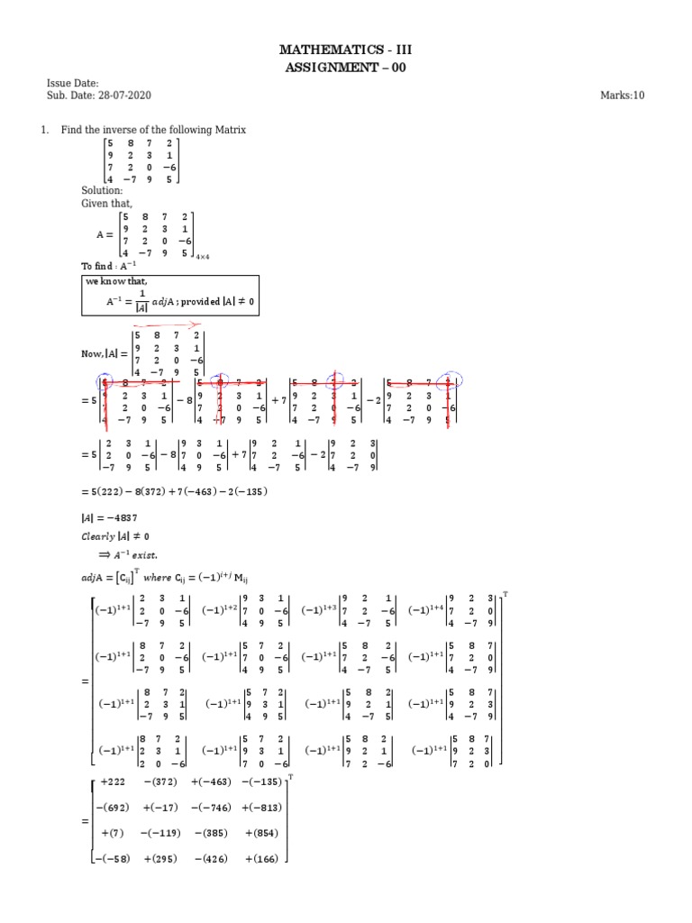 Determinant of A Matrix | PDF | Mathematics Of Computing | Mathematical Objects