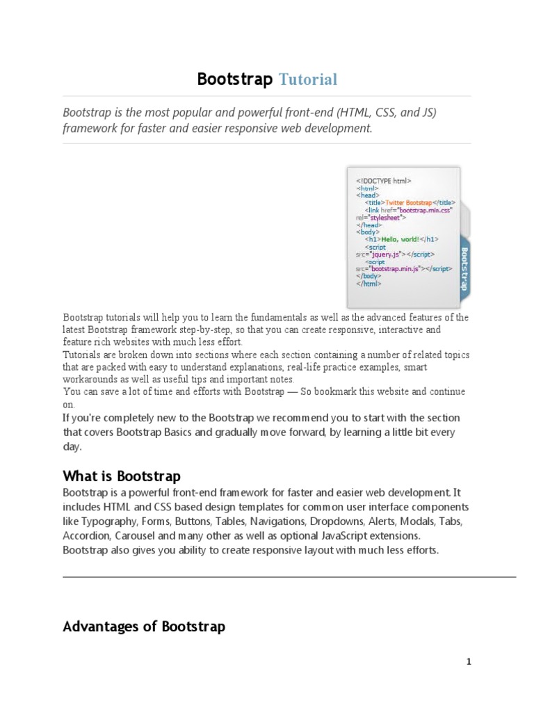 Bootstrap3.3.7 Tutorial | PDF | Bootstrap (Front End Framework) | Responsive Web Design