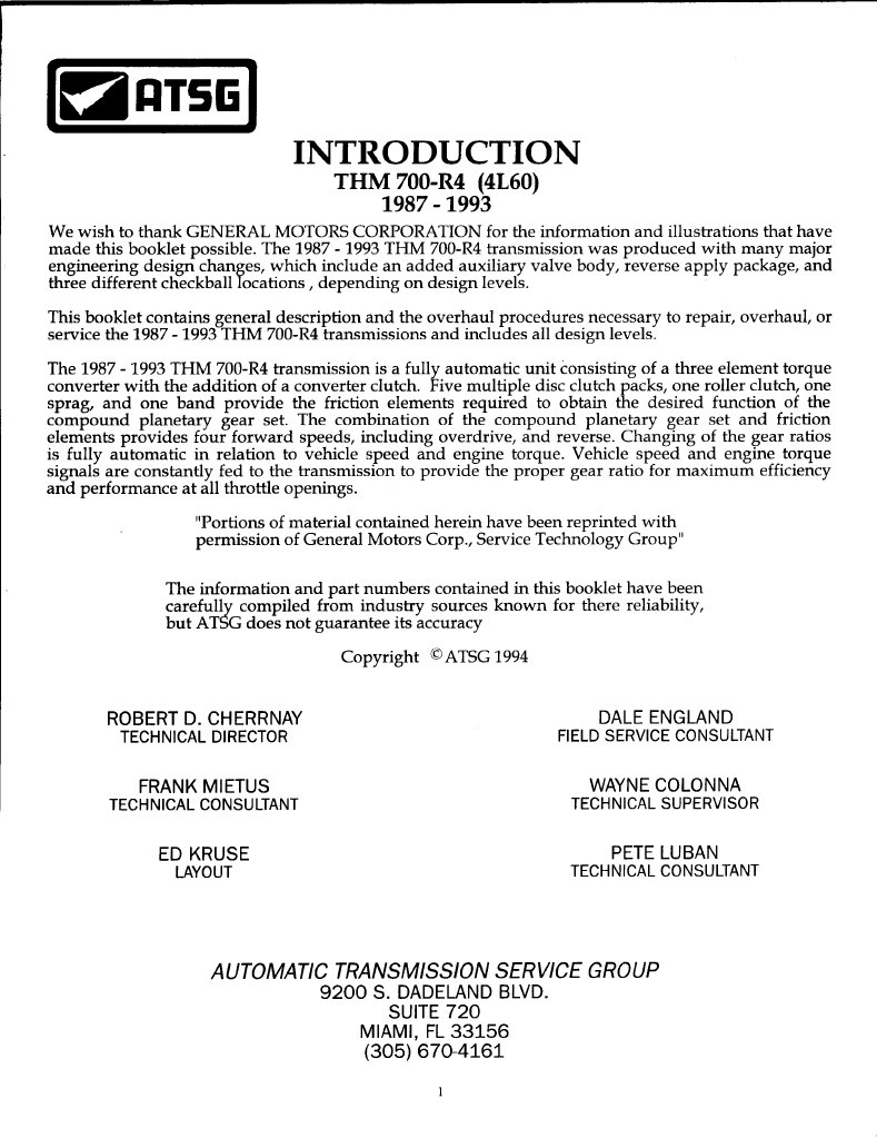 THM 700-R4 (4L60) | PDF | Automatic Transmission | Transmission (Mechanics)