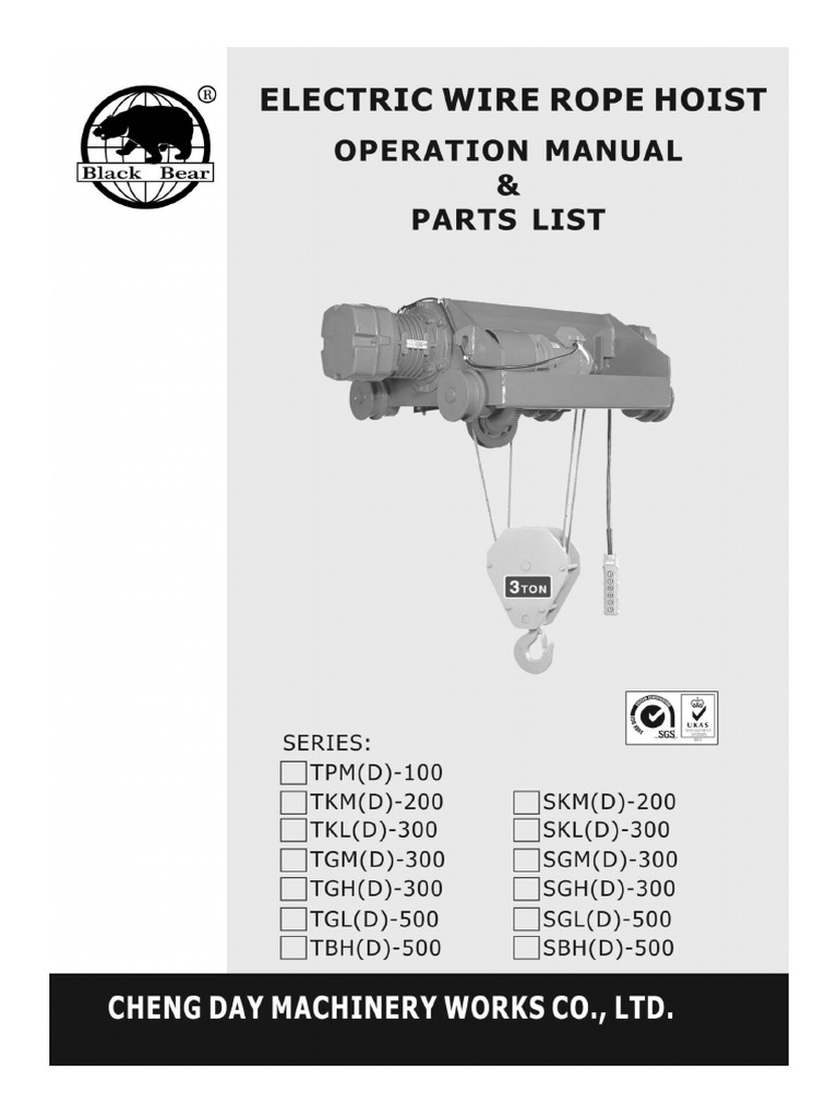 6.electric Wire Rope Hoist-AC Series 1-5T | PDF | Fuse (Electrical ...