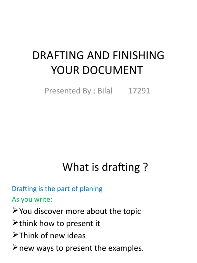 Drafting and Finishing Your Document | PDF | Expert | Semiotics