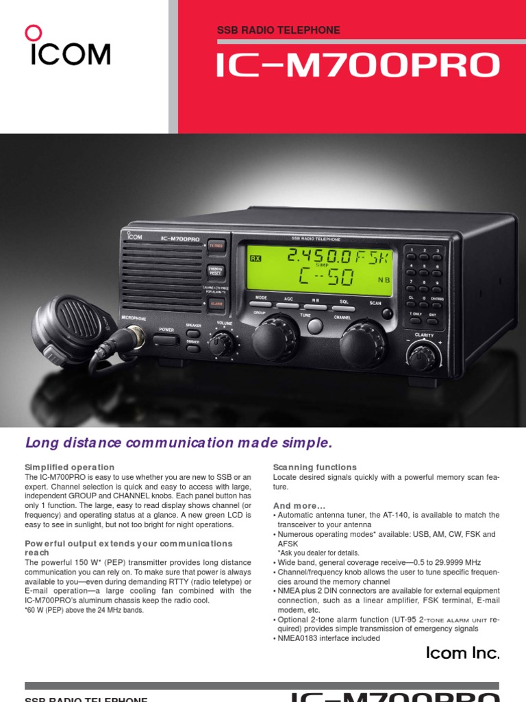 IC-M700pro Brochure | PDF | Hertz | Radio