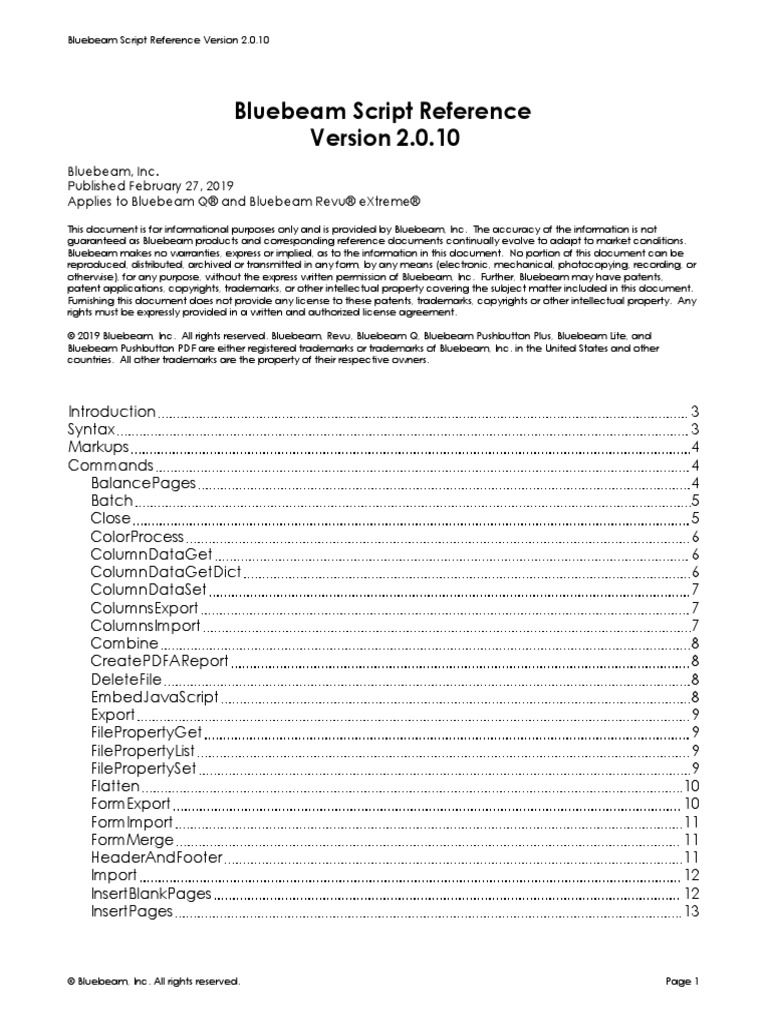 Bluebeam Script Reference | PDF | Filename | Parameter (Computer Programming)