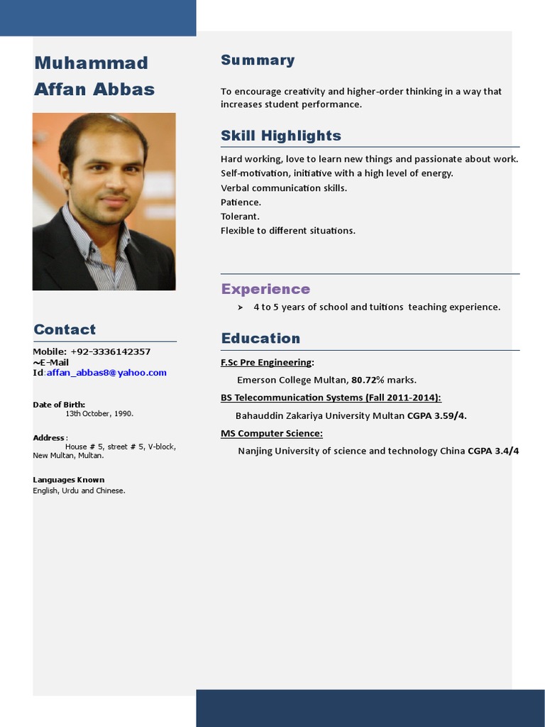 MAffan Abbas CV | PDF