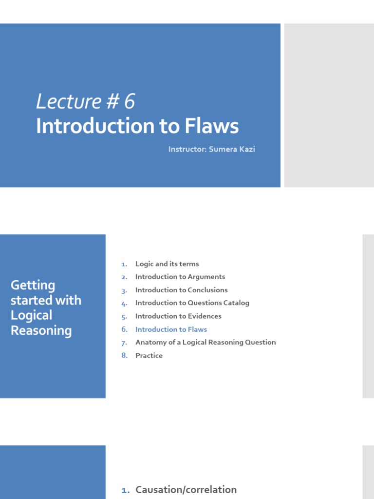 Lecture 6 Introduction To Flaws | PDF | Argument | Philosophical Methodology