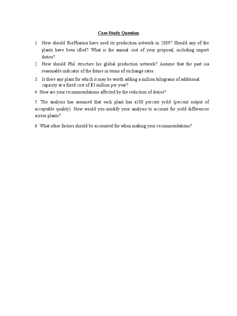 Case Study Question | PDF